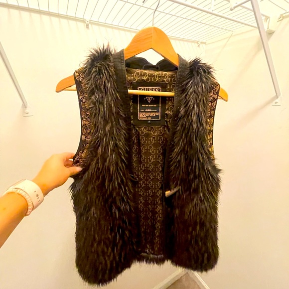 Guess | Jackets & Coats | Guess Faux Fur Vest | Poshmark
